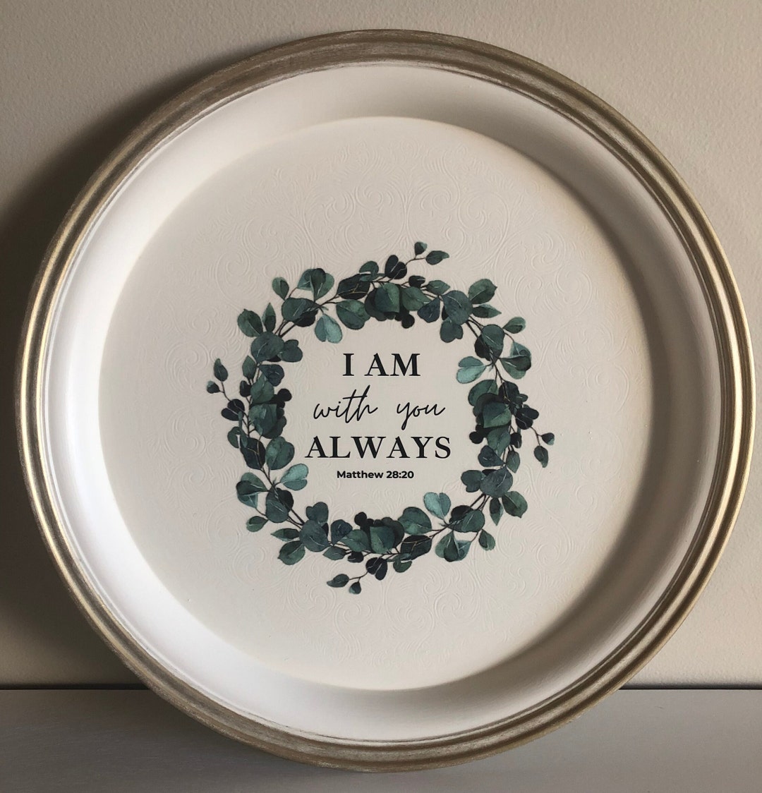 Painted Silver Plate, Decorative Plate, Religious Plate, Gift for Her ...
