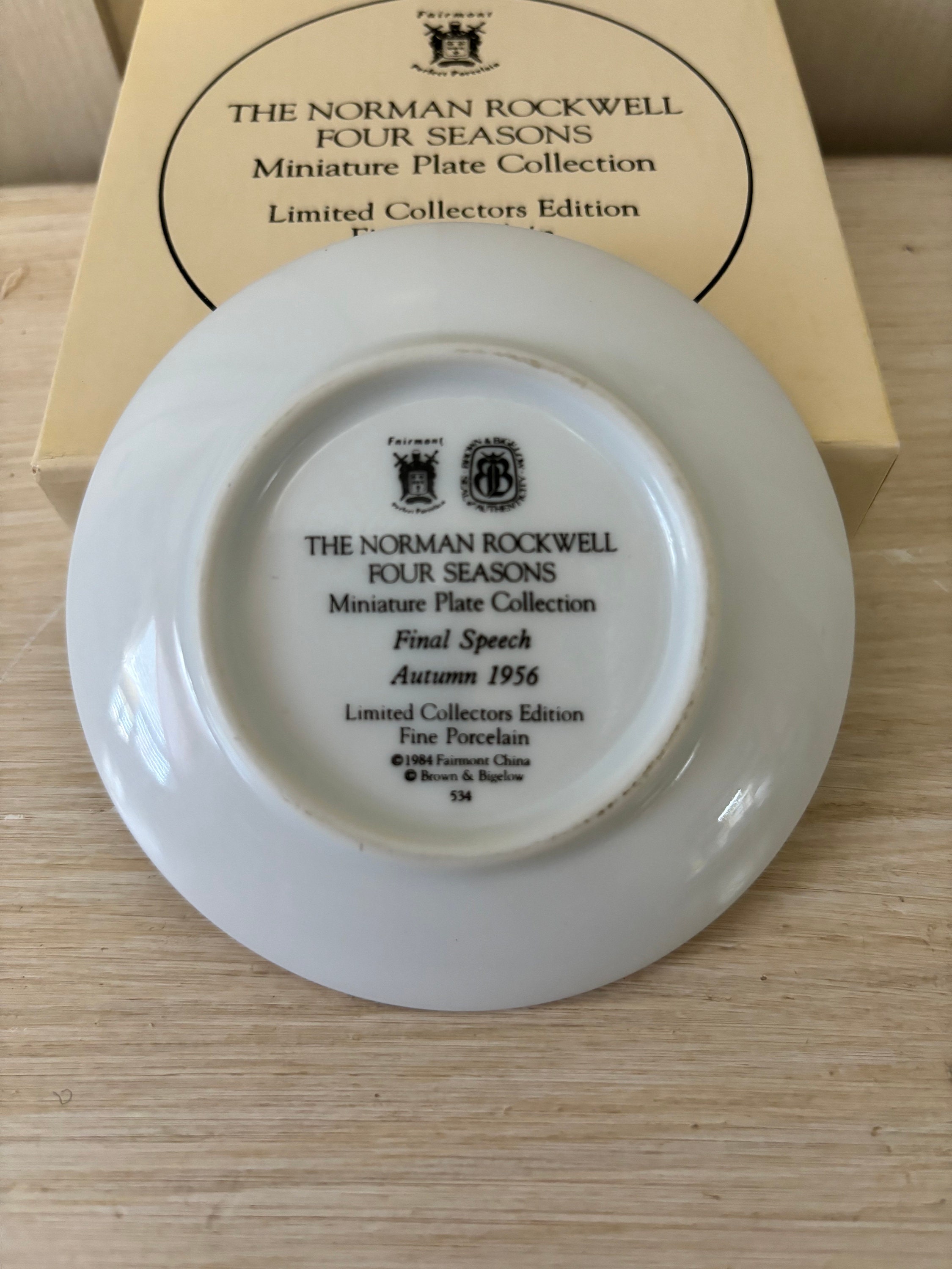 534 final Speech Norman Rockwell Four Seasons Miniature Plate ...