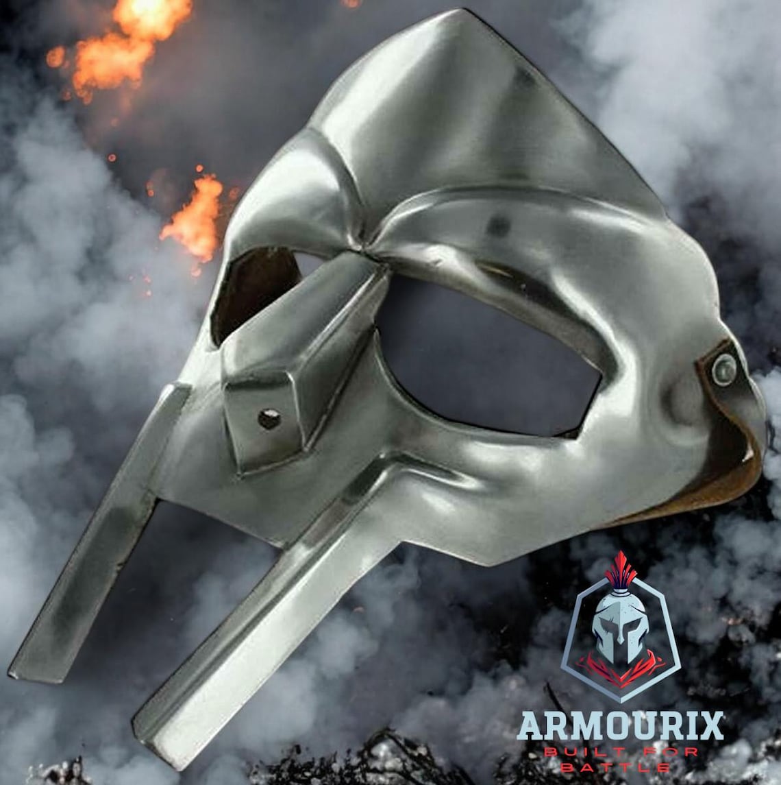Handcrafted Gladiator Mask - Roman Warrior Face Armor, Ancient Cosplay ...