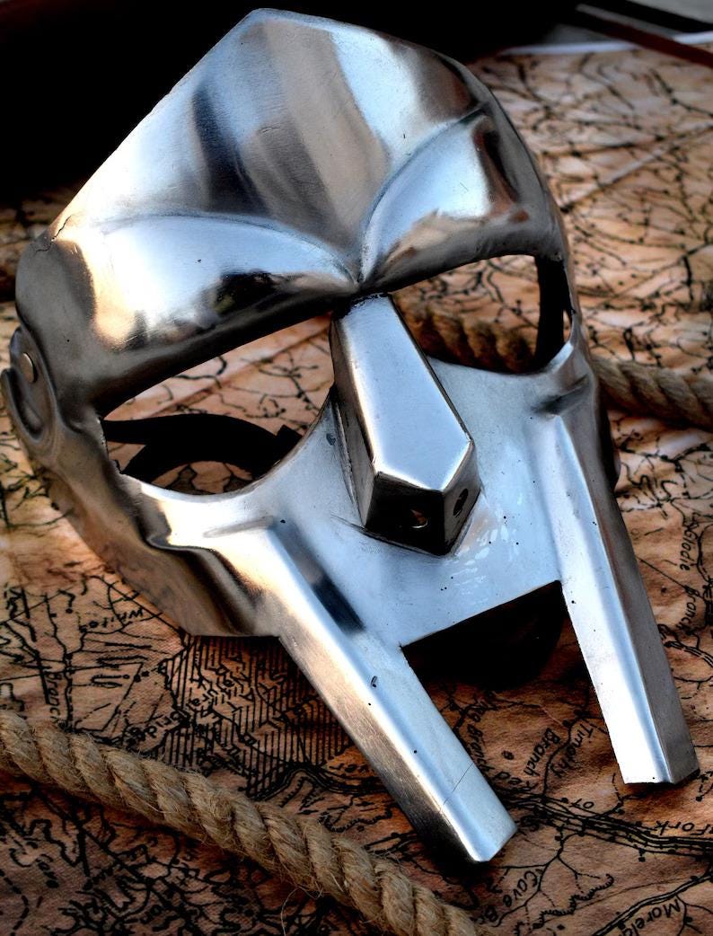Handcrafted Gladiator Mask - Roman Warrior Face Armor, Ancient Cosplay ...