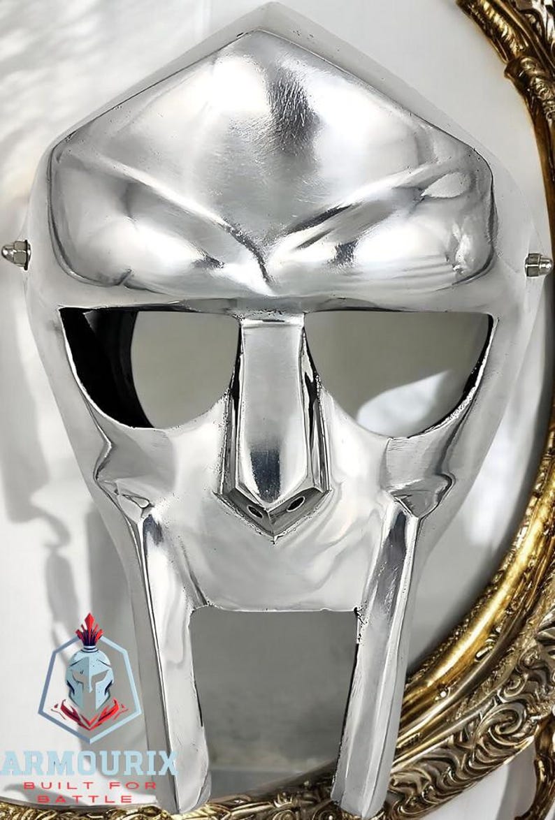 Handcrafted Gladiator Mask - Roman Warrior Face Armor, Ancient Cosplay ...
