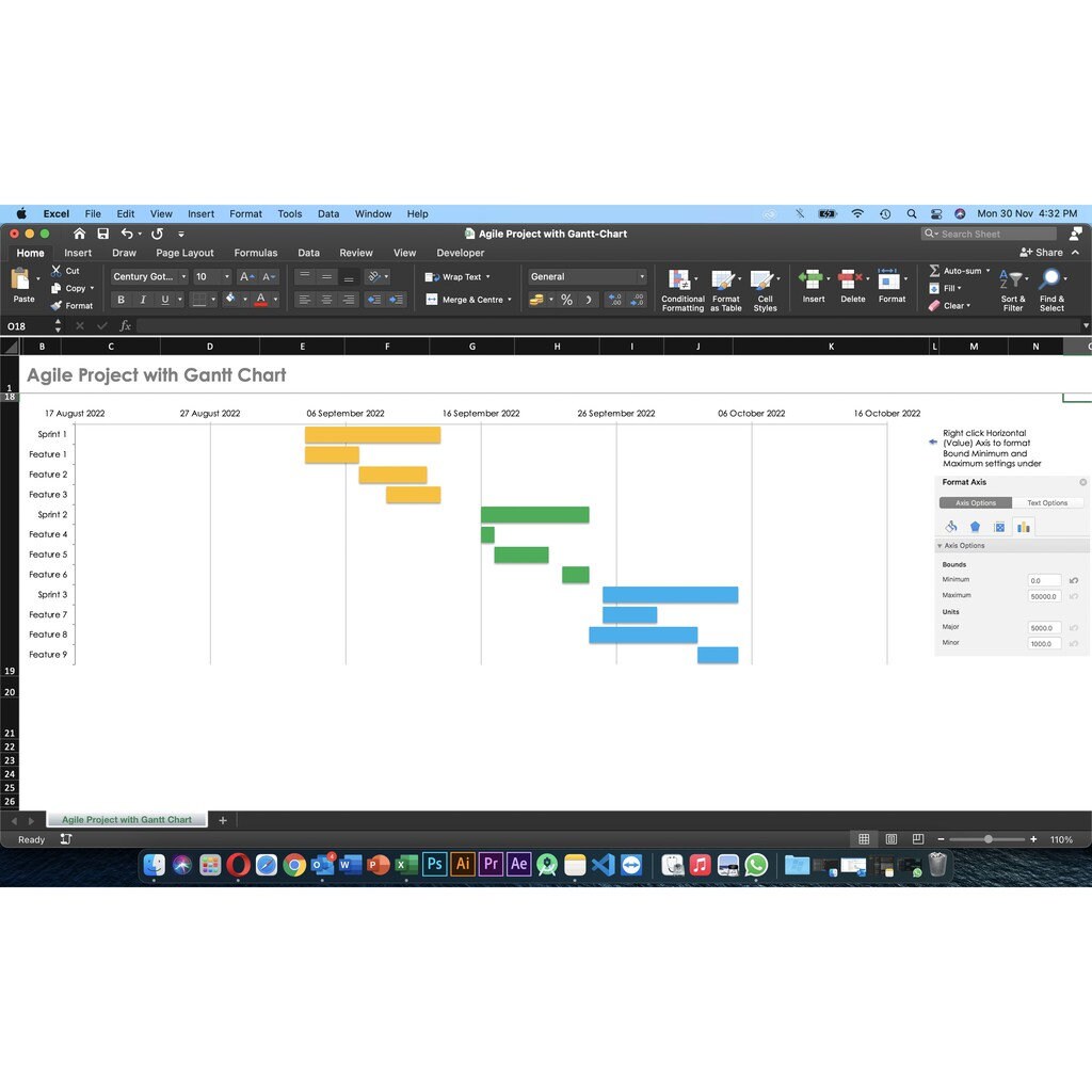 Agile Project With Gantt Chart Excel Template | the Customizable Project Management System With ...