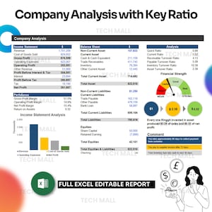 Financial Analysis Excel Dashboard Template, Key Ratio (printable and ...