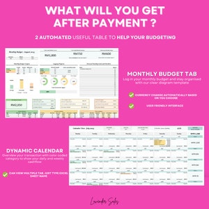 Excel Monthly Budget Planner - Calendar View | Financial Tracker | Easy ...