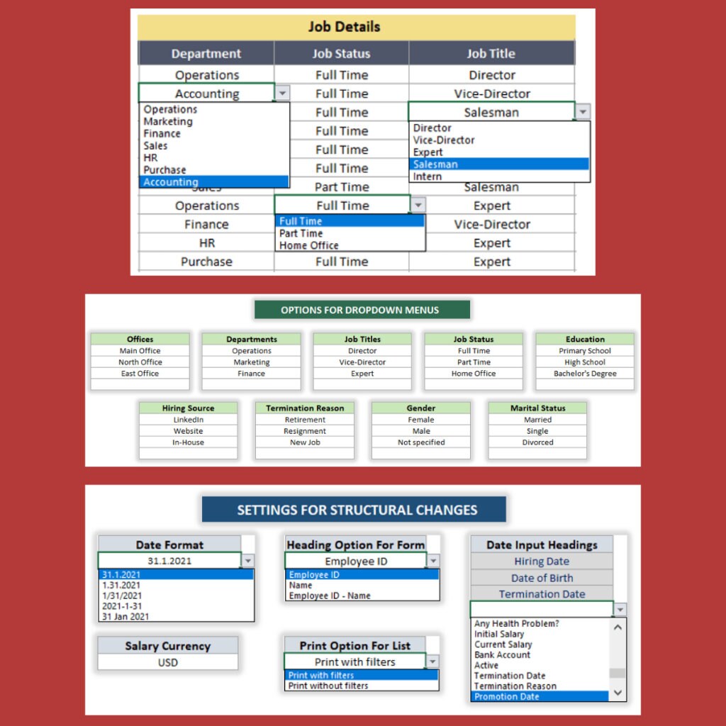 Advanced Employee Excel Database and Dashboard | HR Management ...