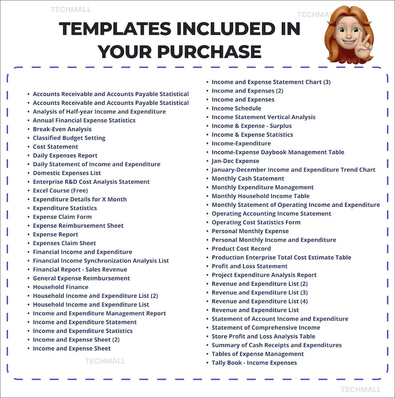 30 Comprehensive Income & Expense Excel Templates | Easy Edit - Etsy