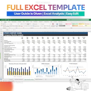 Financial Analysis Excel Dashboard Template, Key Ratio (printable and ...