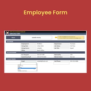 Advanced Employee Excel Database and Dashboard | HR Management ...