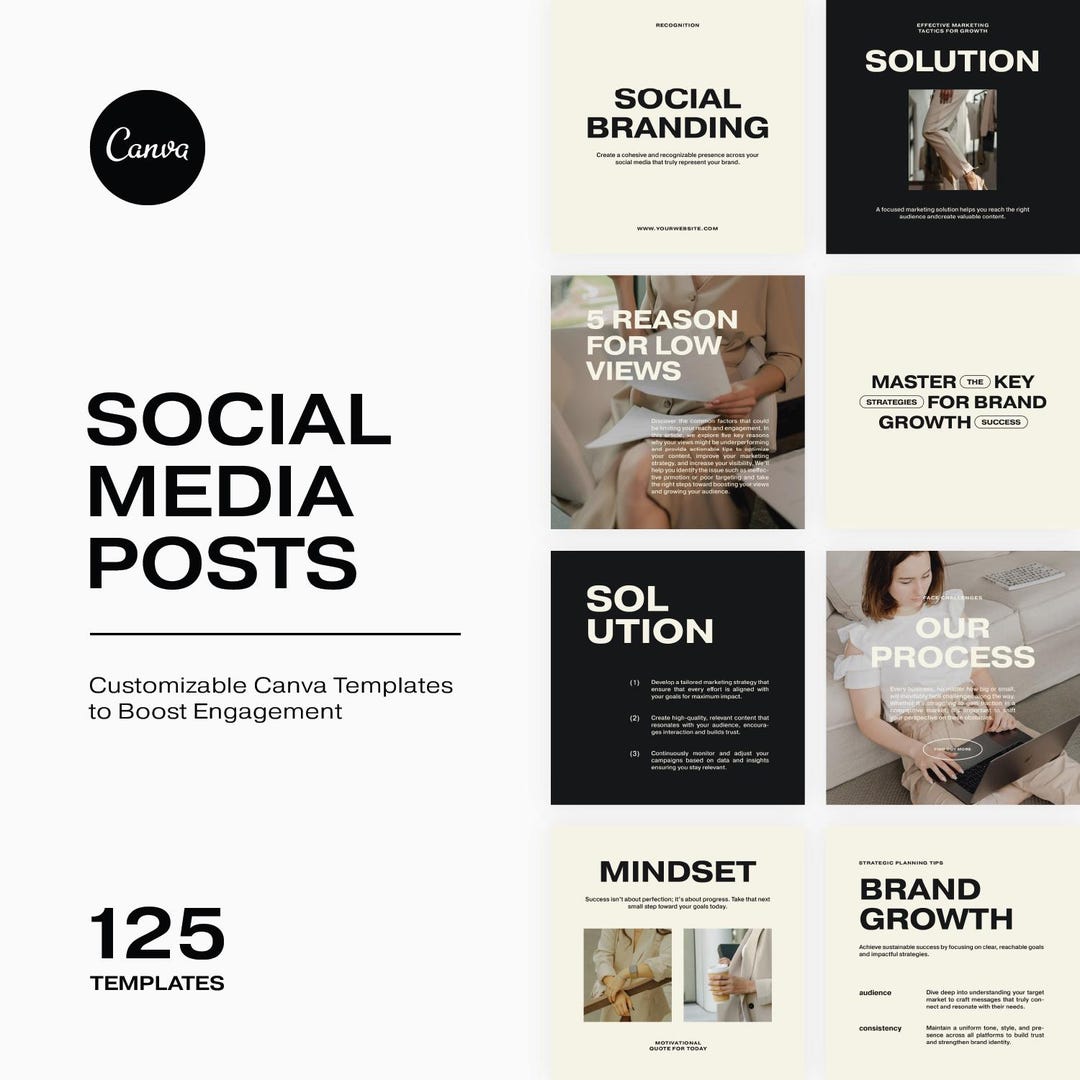 Canva Social Media Post Templates, Engagement Booster (digital Download ...