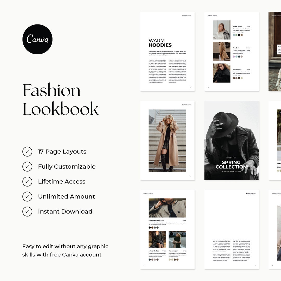 Fashion Lookbook Canva Template, Editable Retail Product Catalog ...