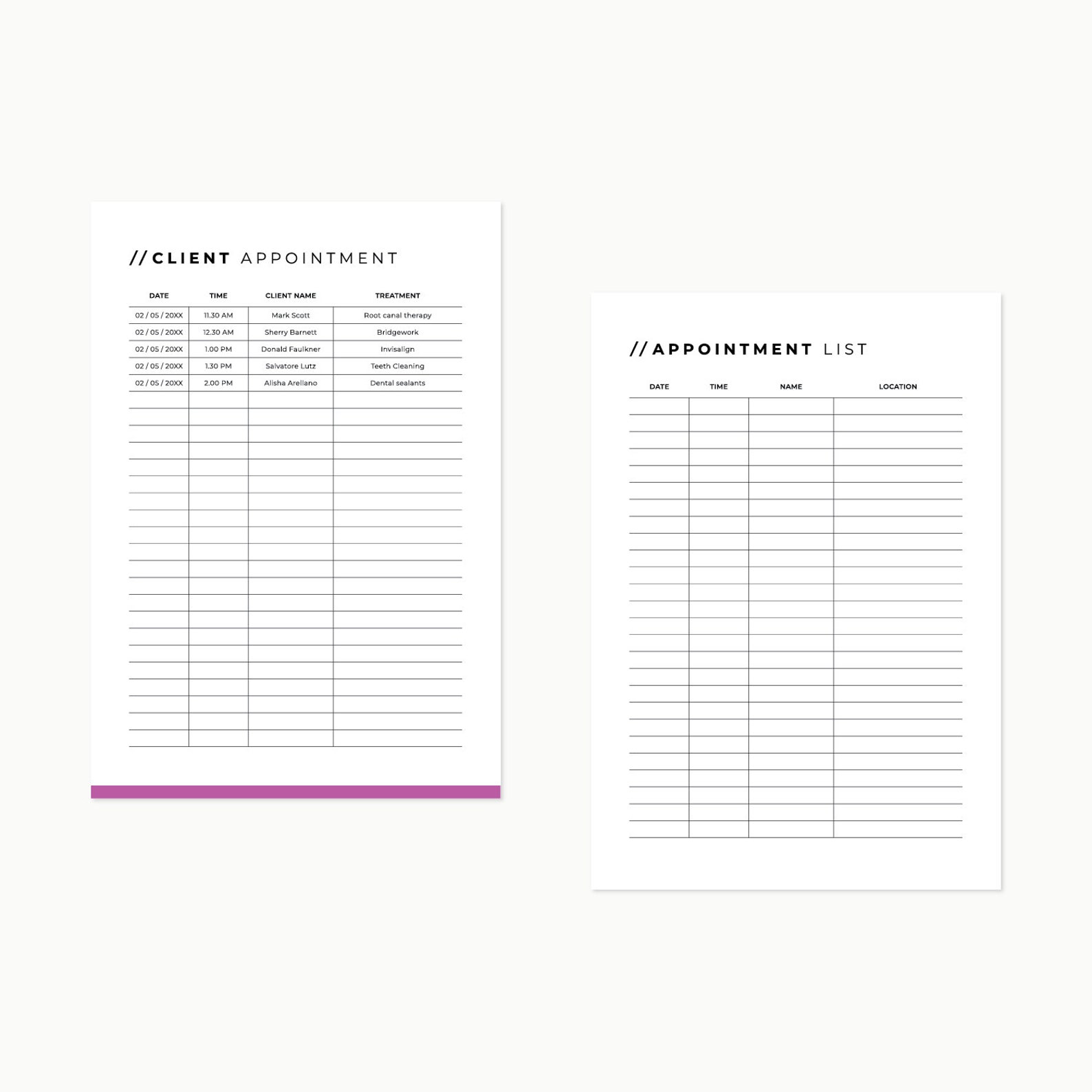Printable Appointment Tracker Canva Template, Meeting List, Client ...
