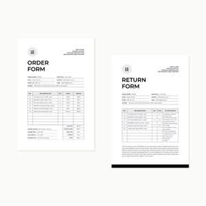 Order + Return Form Canva Template, Client Order and Refund Form, Small ...