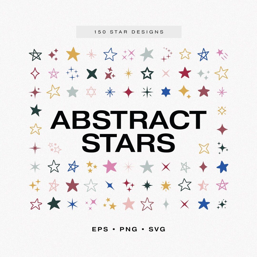 Hand-drawn Star Bundle, 150 SVG Stars Set, Clipart Stars, Doodle Star ...