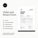 Order + Return Form Canva Template, Client Order and Refund Form, Small ...