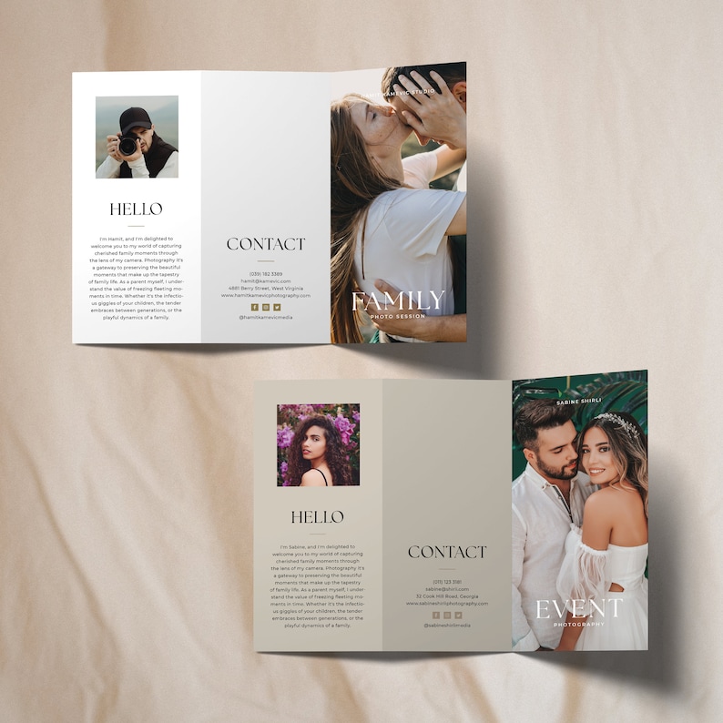 Family Photoshoot Trifold Brochure Canva Template, Photography Session ...