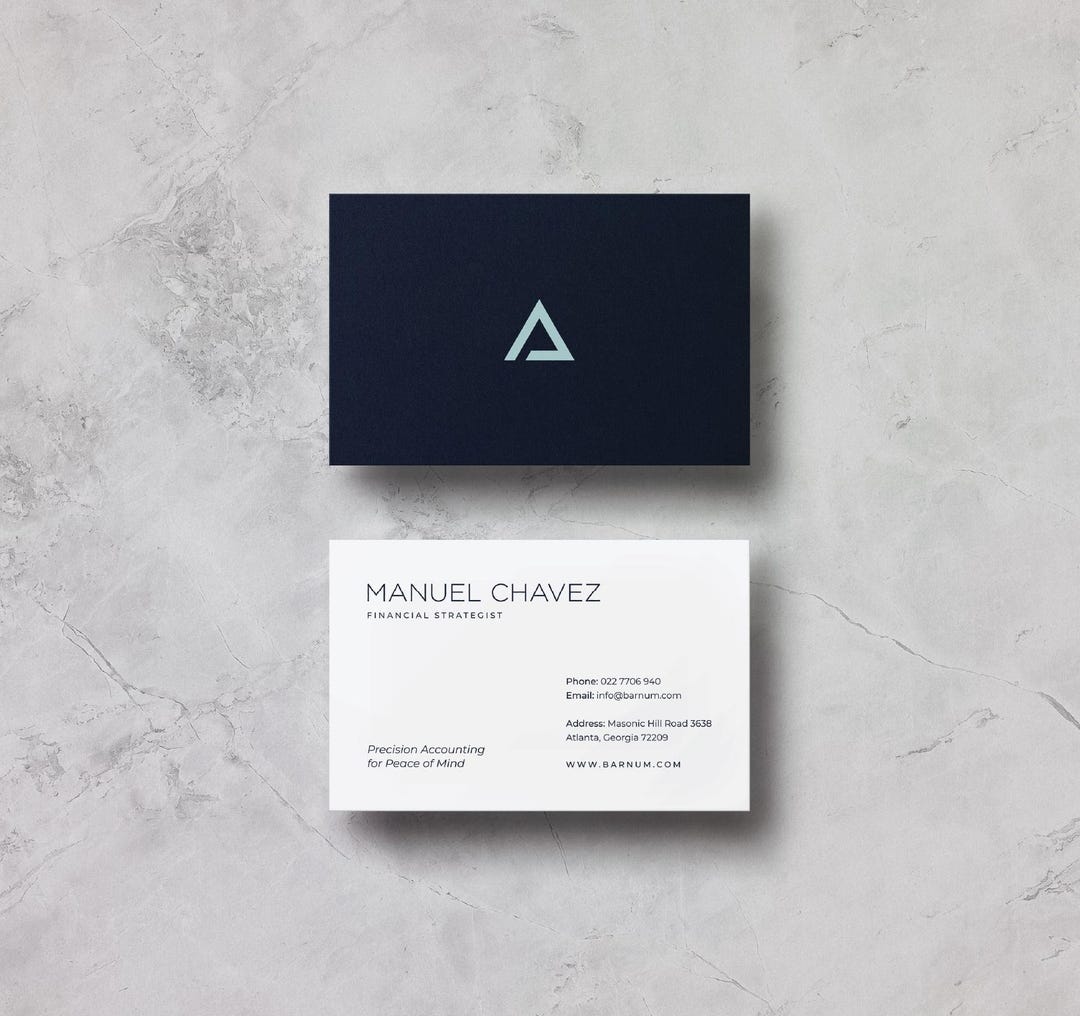 Minimalist Business Card Template, Clean Modern Canva Design (digital ...