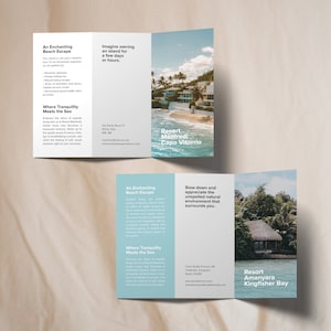 Vacation Resort Trifold Brochure Canva Template, All Inclusive Holiday ...