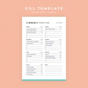 Printable Weekly Task List Template, Canva Editable (digital Download ...
