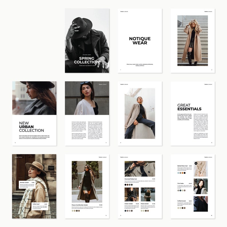 Fashion Lookbook Canva Template, Editable Retail Product Catalog ...