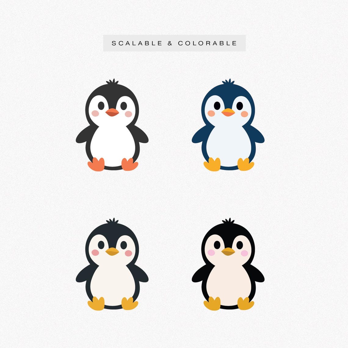 Cute Baby Penguin SVG, Penguin Mascot Cricut Clip Art, Layered Vector ...