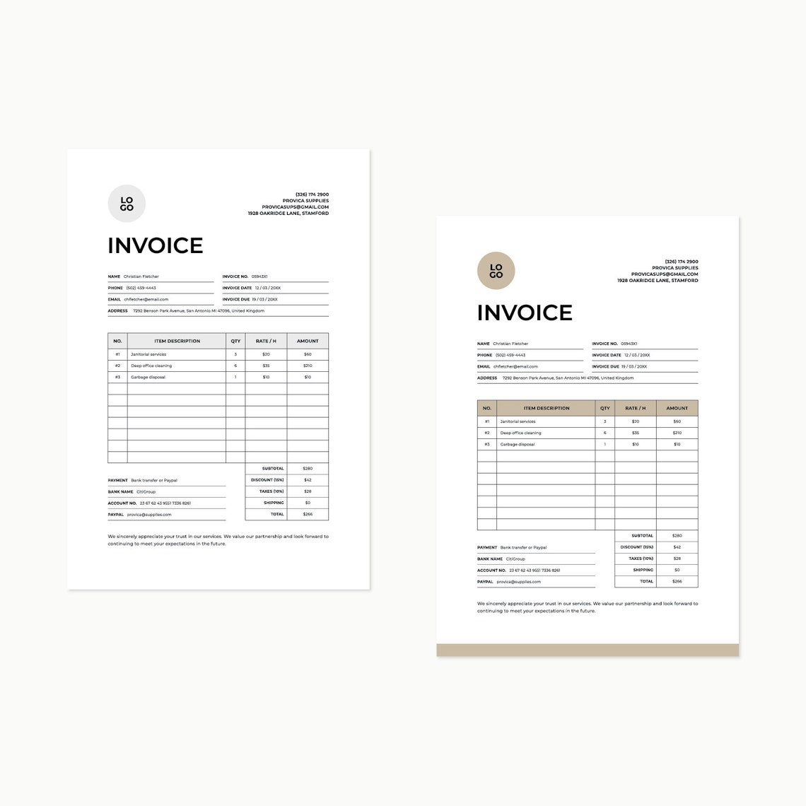 Invoice Form Canva Template, Client Payment for Service Form, Small ...