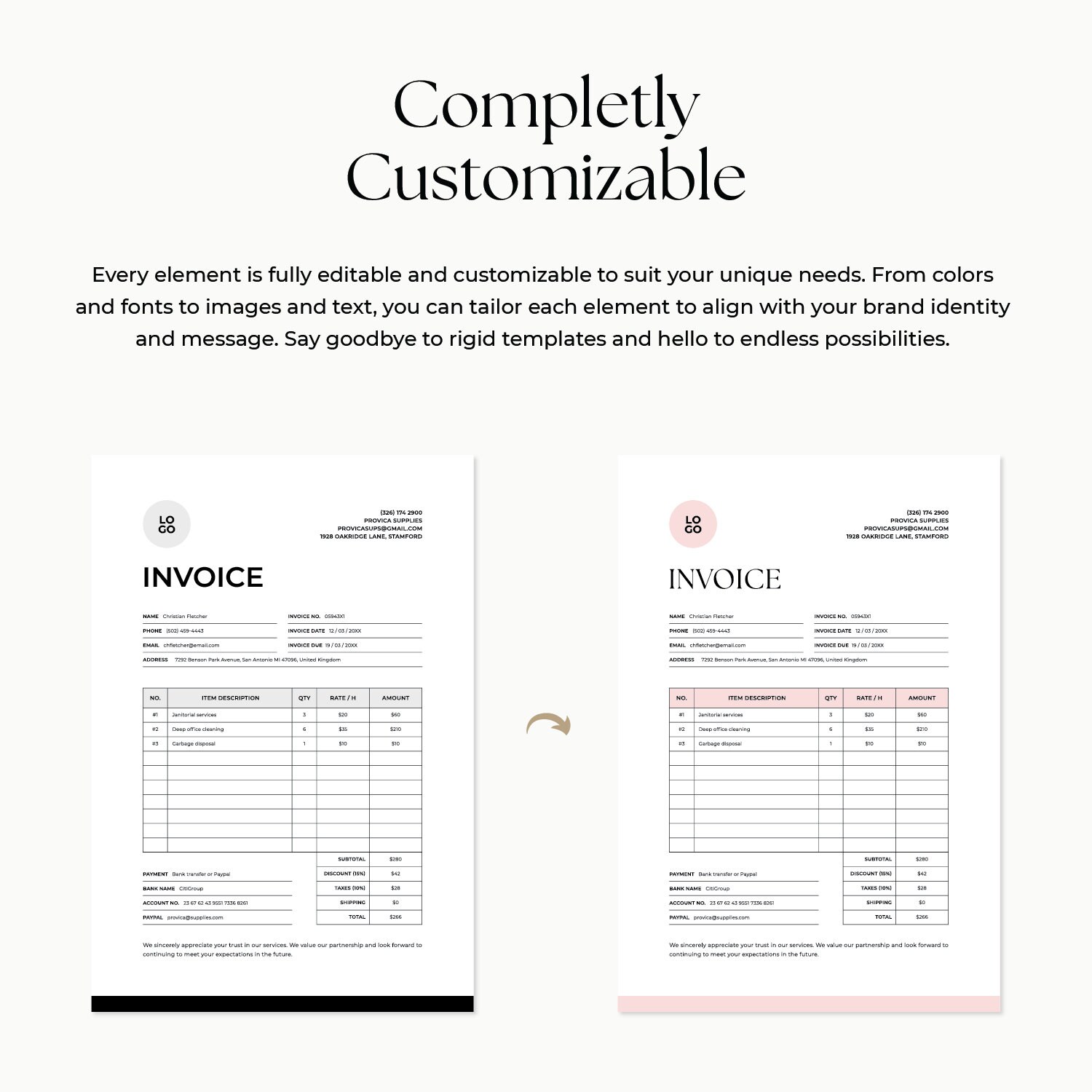 Invoice Form Canva Template, Client Payment for Service Form, Small ...