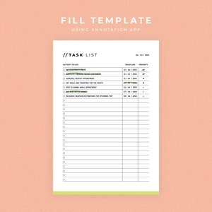Printable Task Checklist Canva Template, Printable to Do List, Task ...