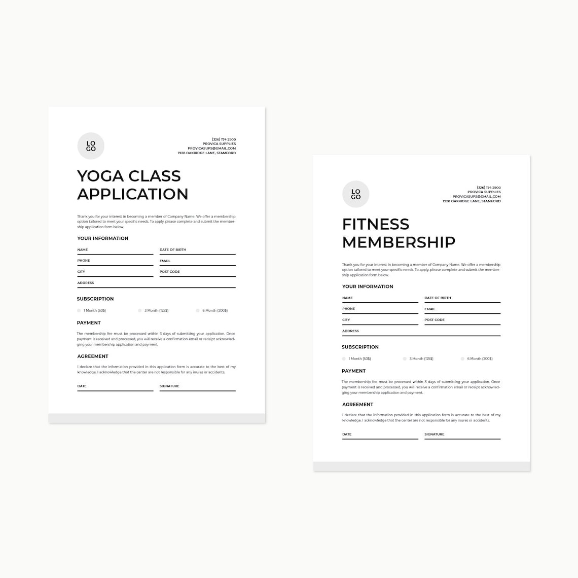 Membership Application Form Canva Template (digital Download) - Etsy