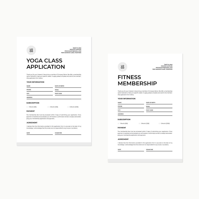 Membership Application Form Canva Template (digital Download) - Etsy