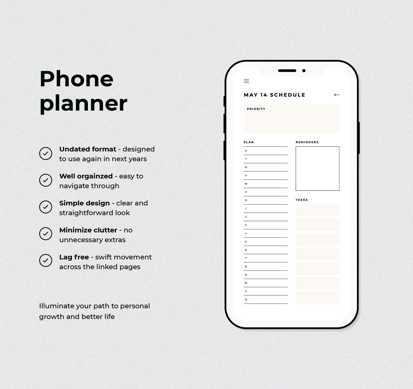Smartphone Planner, Mobile Planner, Undated Phone Planner, Pocket ...