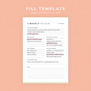 Printable Weekly Review Canva Template, Printable Weekly Reflections ...