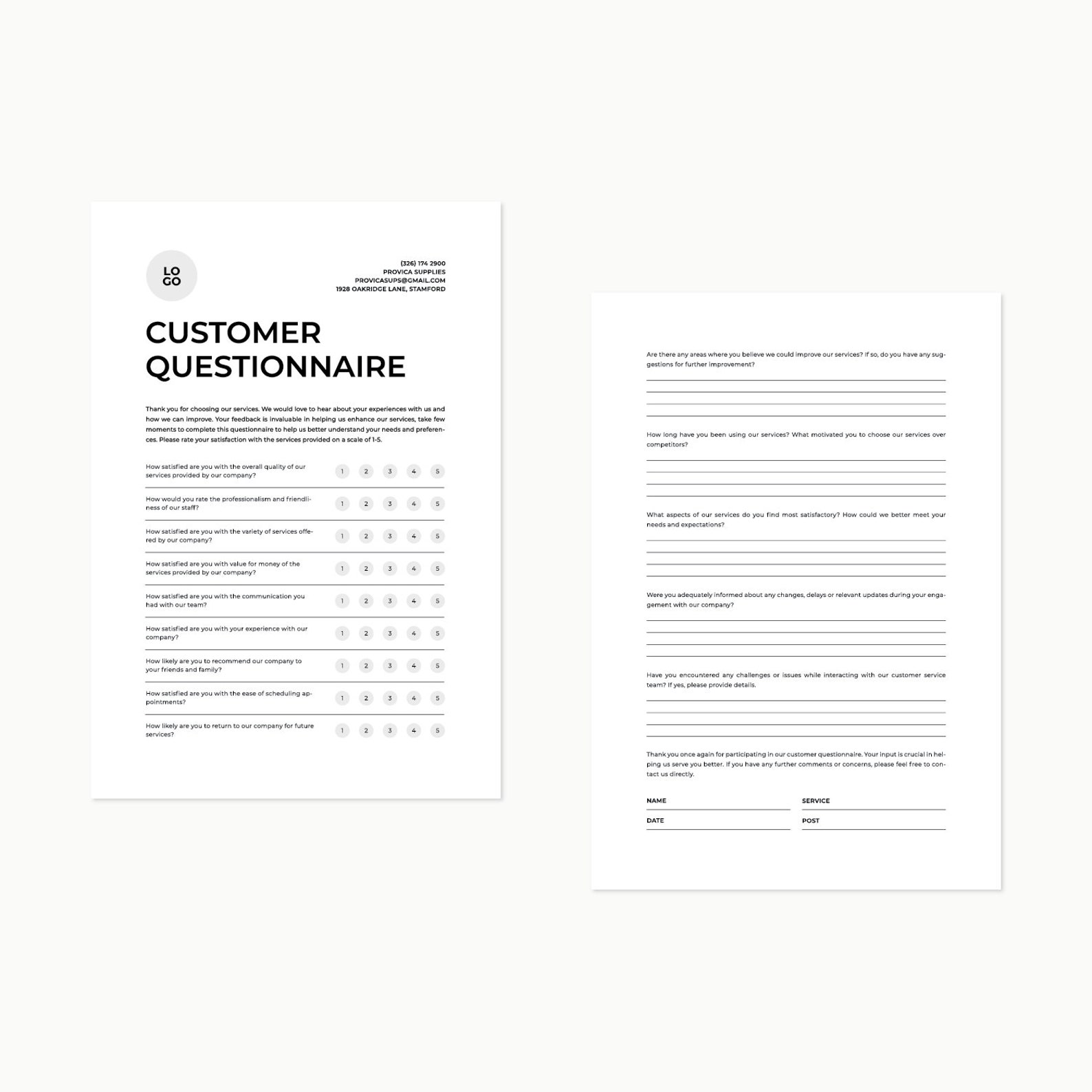 Client Feedback Canva Template, Customer Satisfaction Form ...