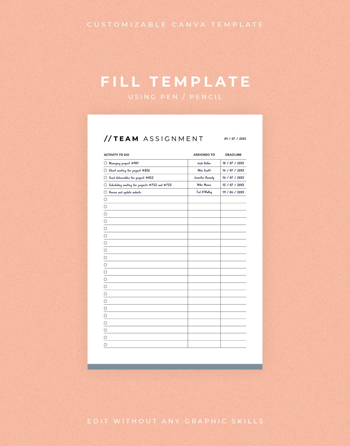 Printable Employee Task List Canva Template (digital Download) - Etsy