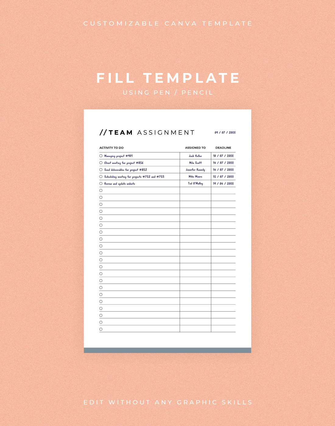 Printable Employee Task List Canva Template (digital Download) - Etsy