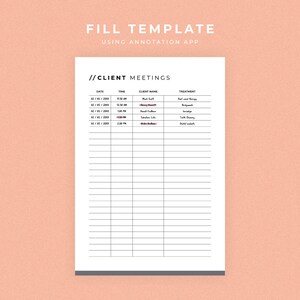 Printable Appointment Tracker Canva Template, Meeting List, Client ...