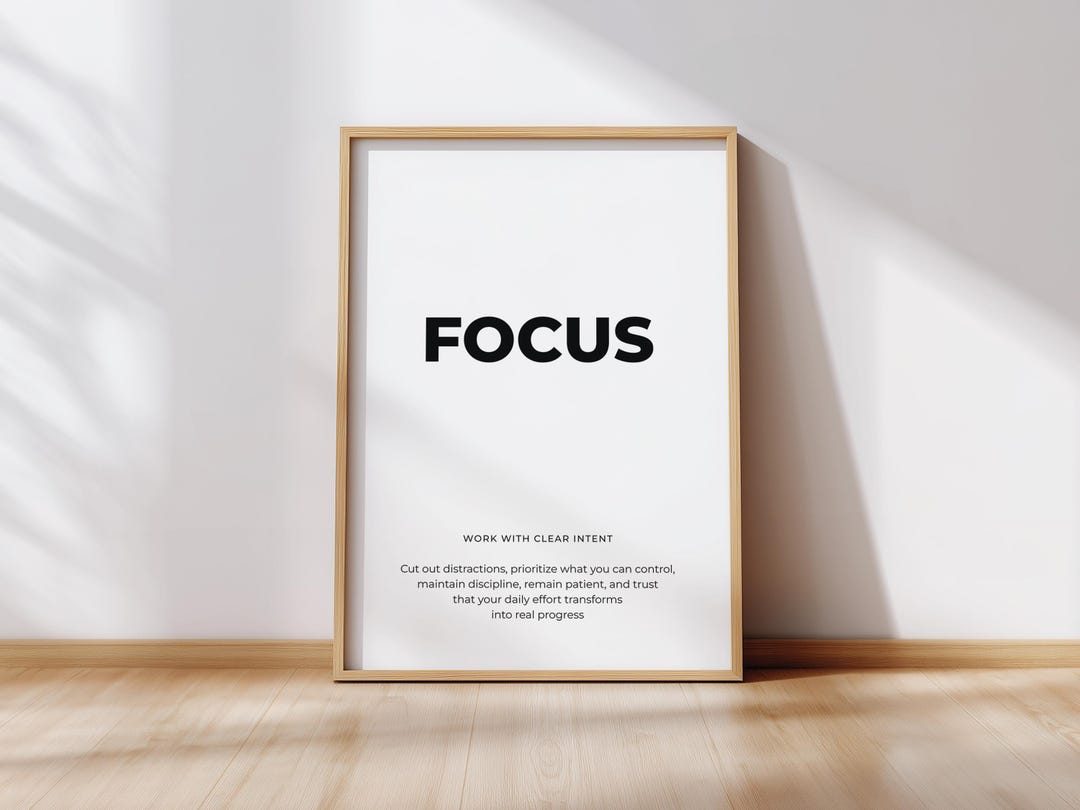 Productivity Wall Art - Focus – Work With Clear Intent Poster - Etsy