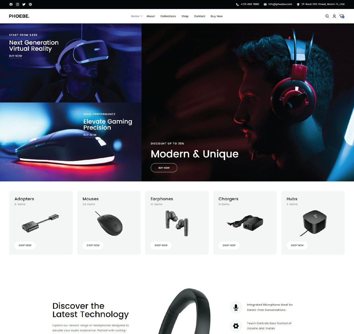 Phoebe - Shopify Theme Gaming, Electronics, Office Accessories, Tech ...