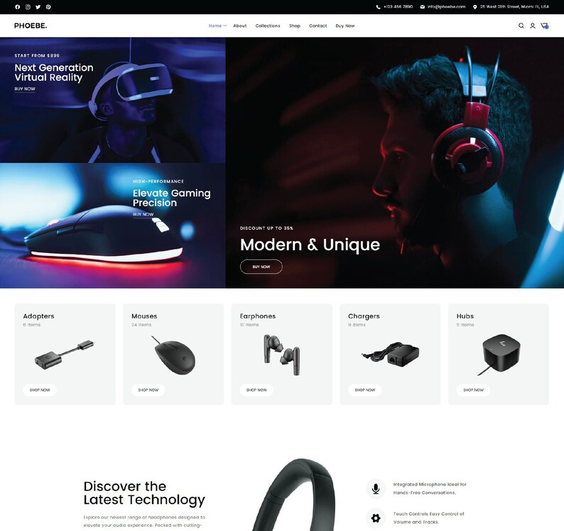 Phoebe - Shopify Theme Gaming, Electronics, Office Accessories, Tech ...