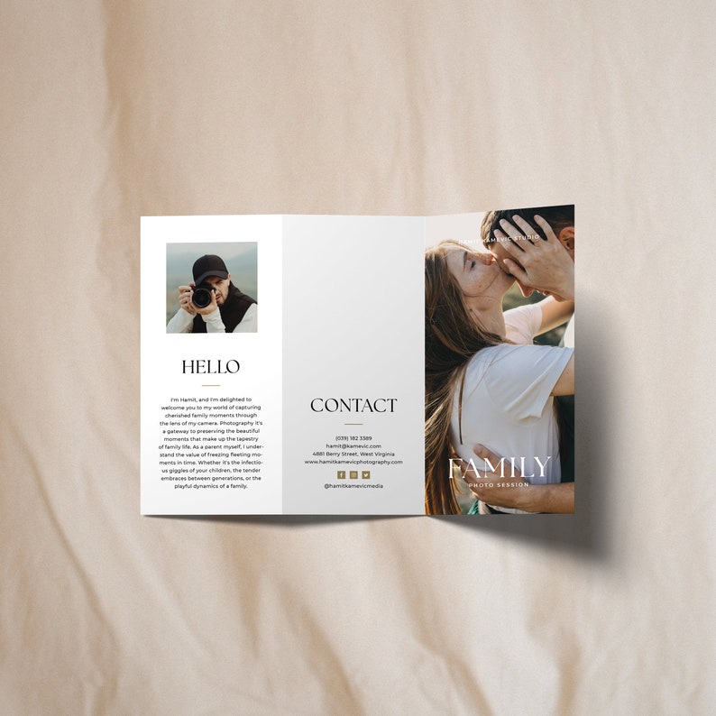 Family Photoshoot Trifold Brochure Canva Template, Photography Session ...