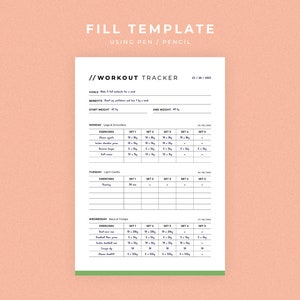 Printable Weekly Workout Tracker Canva Template, Printable Fitness ...