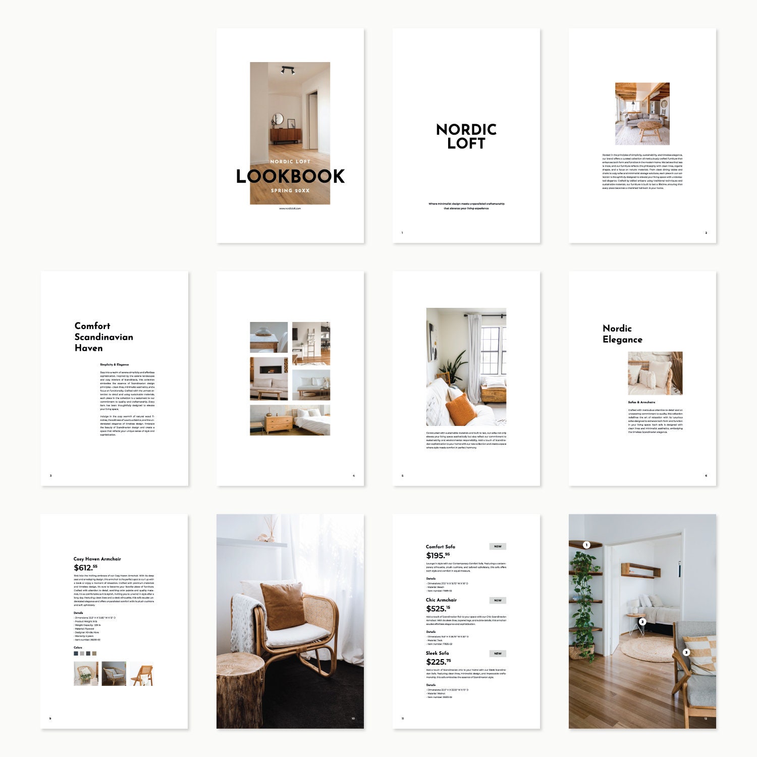 Furniture Lookbook Canva Template, Editable Interior Product Catalog ...