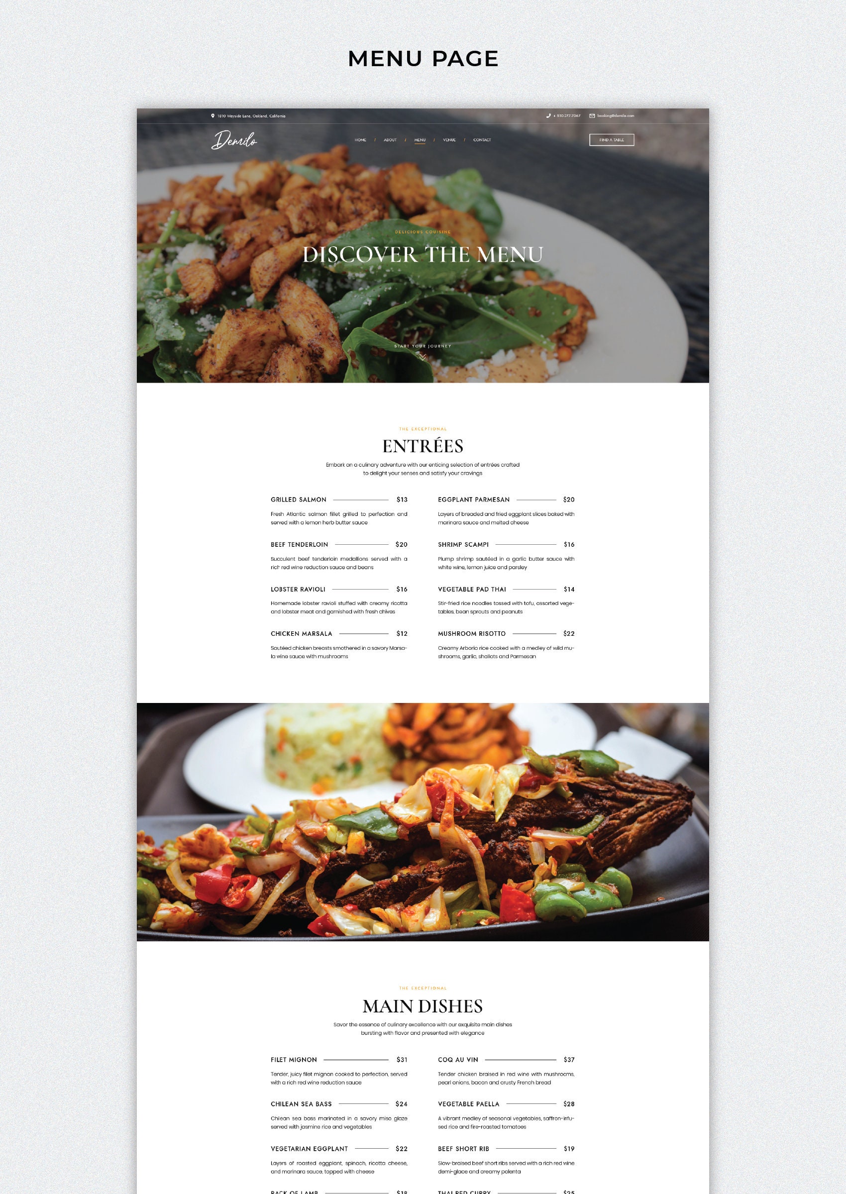 Complete Wix Website Restaurant Template, Modern Restaurant Website ...