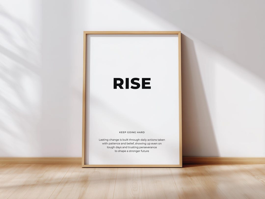 Discipline Poster - Rise - Keep Going Hard Motivational Wall Art - Etsy
