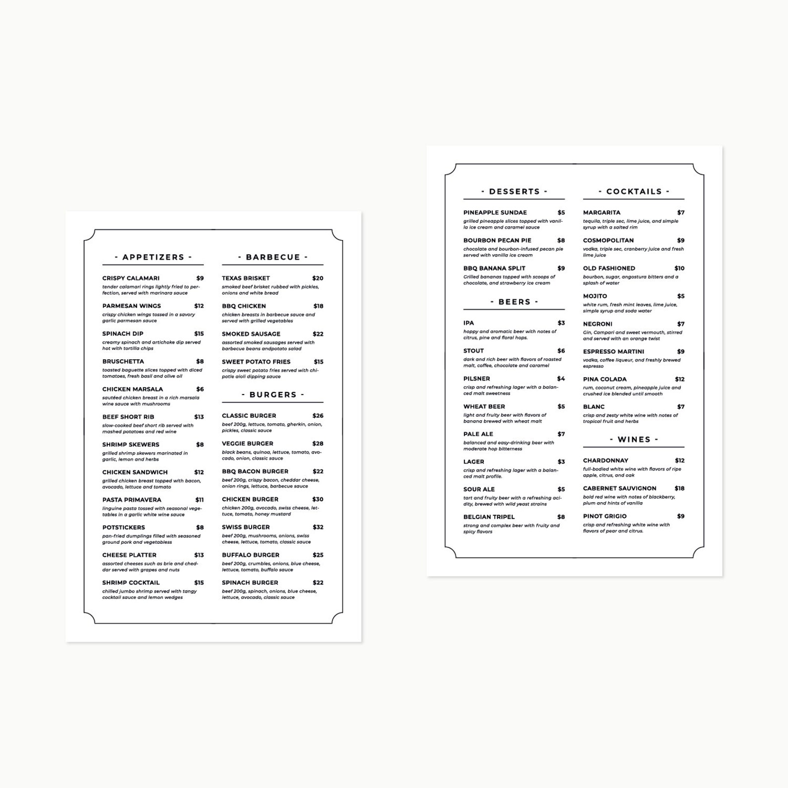 Restaurant Menu Book Canva Template, Fully Editable Restaurant Folder ...