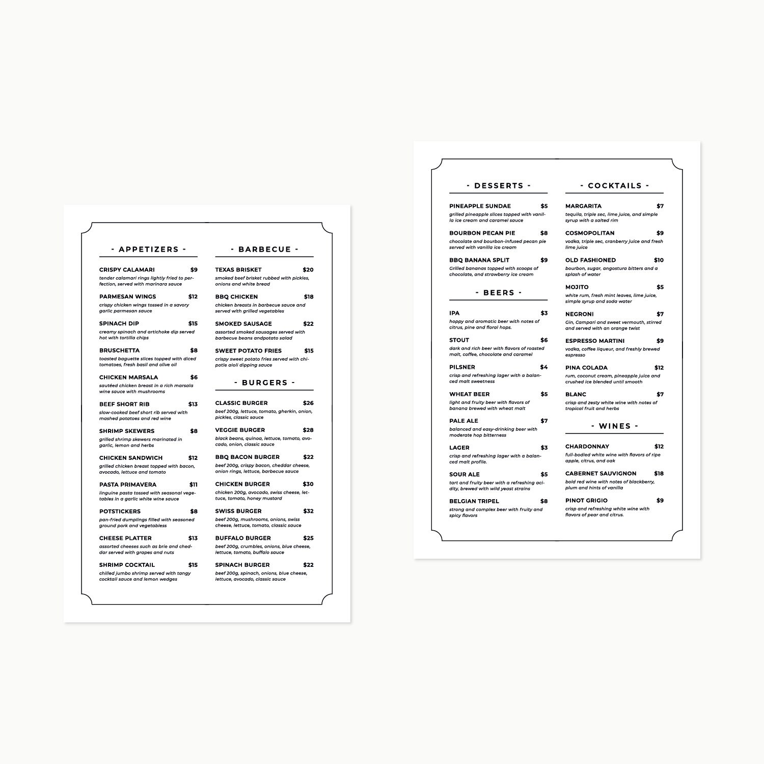 Restaurant Menu Book Canva Template, Fully Editable Restaurant Folder ...