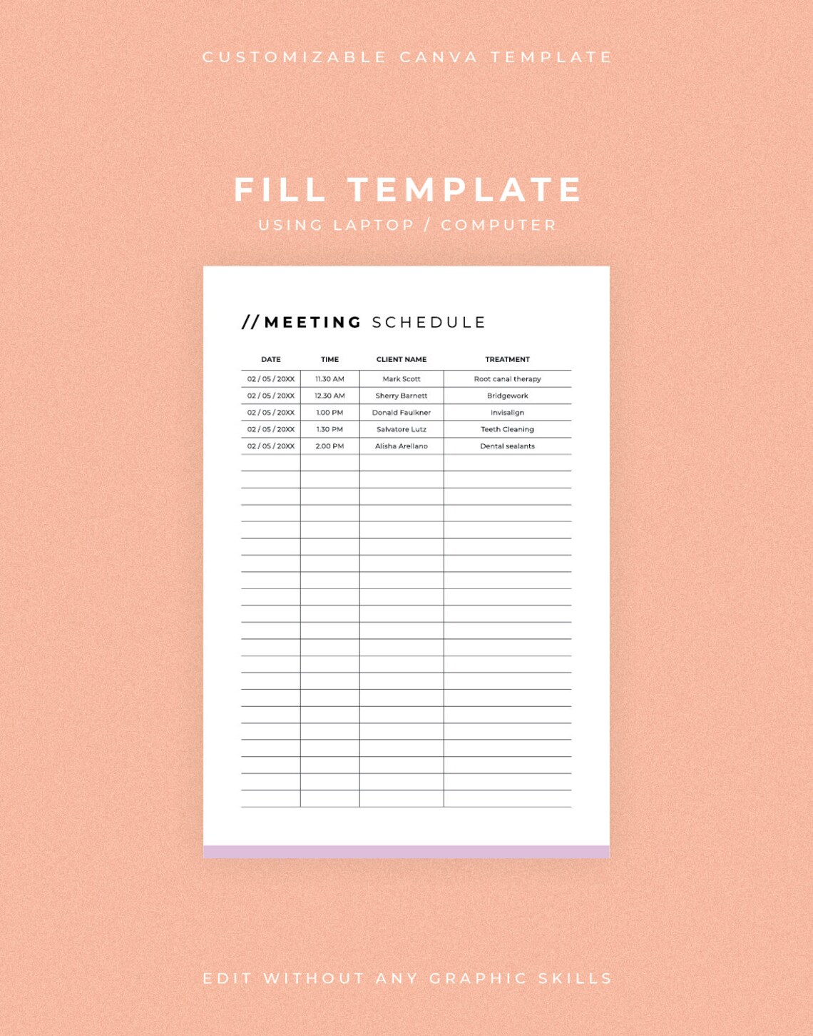 Printable Client Appointment Tracker, Canva Editable (PDF) - Etsy