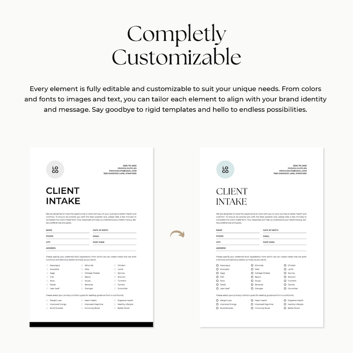 Client Intake Form Canva Template, New Client Form, Client ...