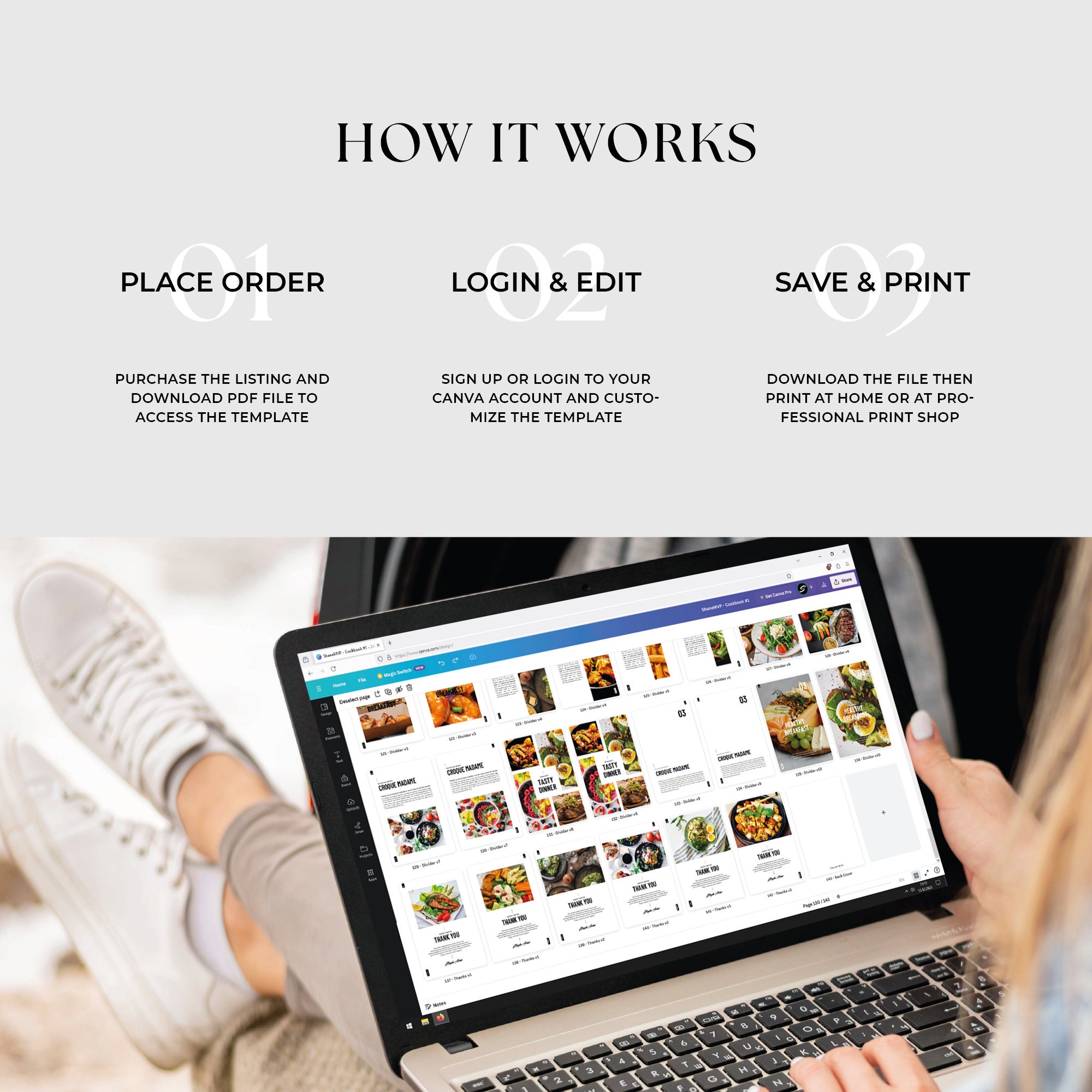 Editable Cafe Menu Trifold Brochure Template, Minimalist Design (A4) - Etsy