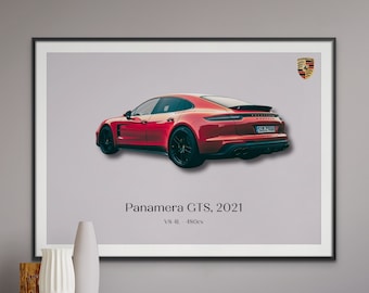 Porsche Cayenne GTS Car Posters Illustration Prints Wall Art for Kids ...