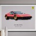 Ferrari 512BB Car Posters Illustration Prints Wall Art for Kids Boys ...